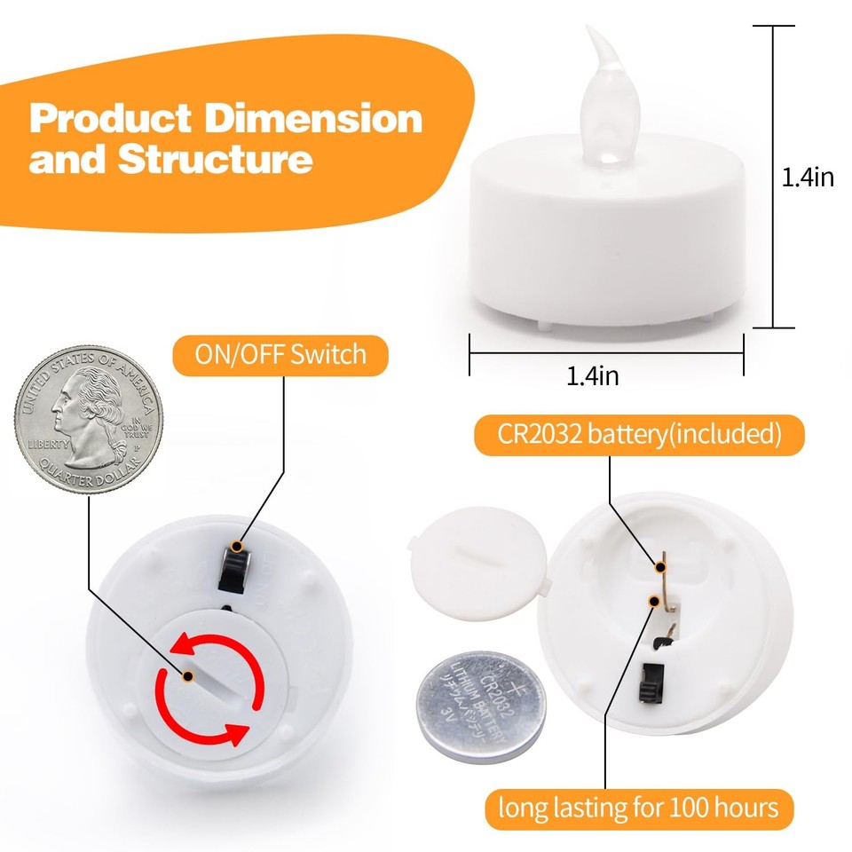 KOABY 200 Pack Warm White LED Tea Lights, Last 100H+, 200 Pack, | eBay