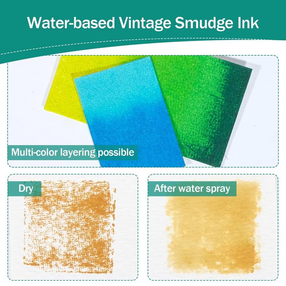Mini Smudge Ink Pads for Stamps, Water Based Halo Dye Stamp Pad for ...