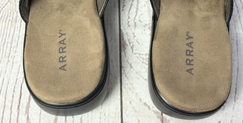 Array Black Leather Slip-On Mules Comfort Shoes Women’s Size 8M Casual ...