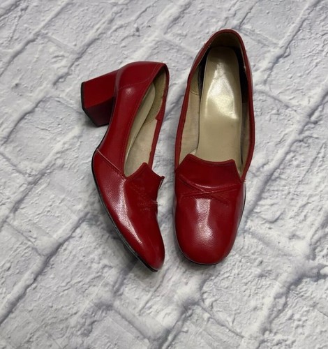 Vintage Heels 1960s Cherry Red Pumps Mod Block Heel 7 | eBay UK