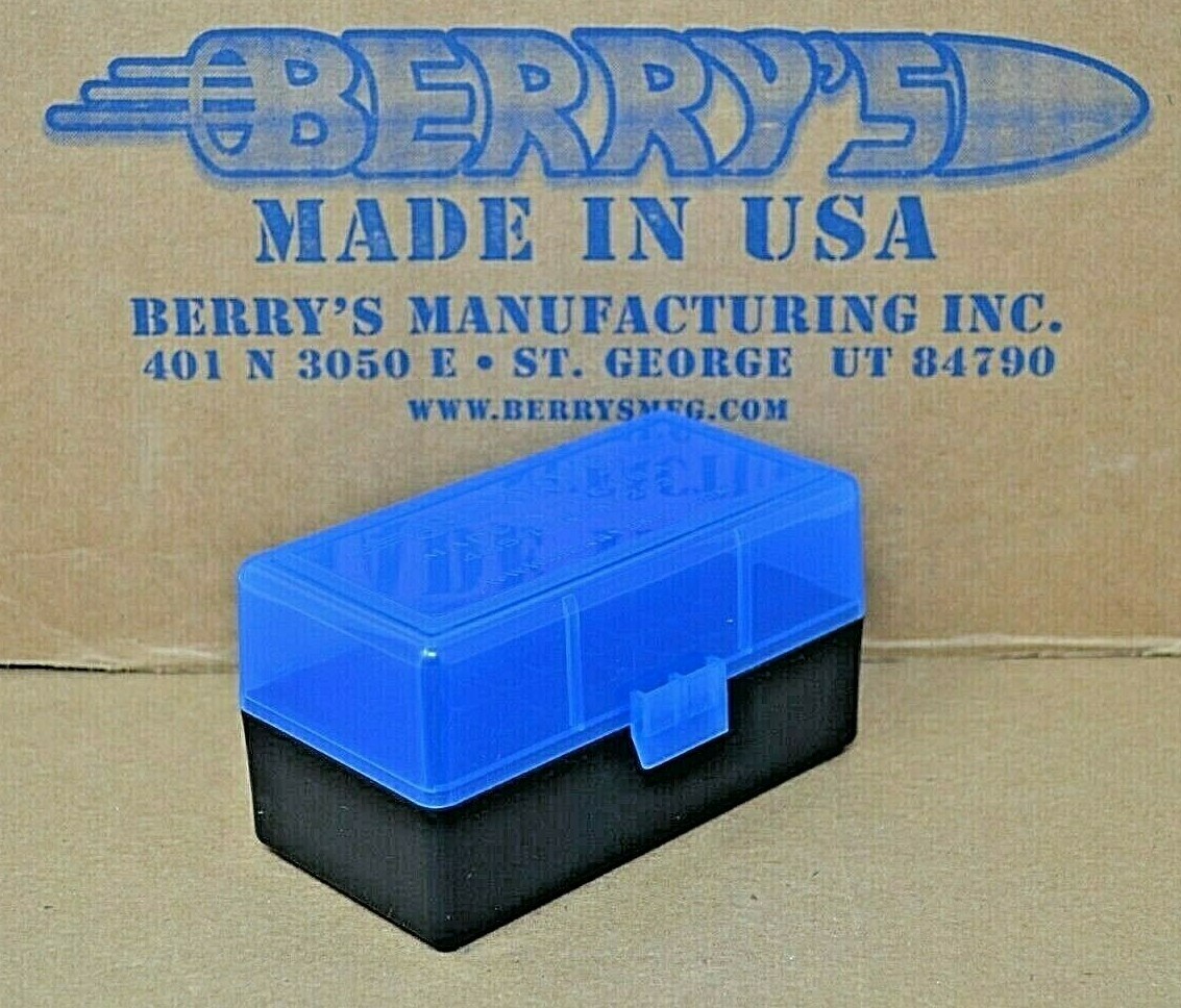 223 / 556 / 222 NEW 50 ROUND PLASTIC AMMO BOXES (BLUE / BLACK) BUY 3 ...