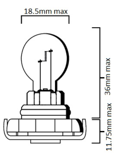 Philips 12085 PS19W Hipervision Bulb, 19 Watt, 12 Volt, 1.58A, PG20/1 ...