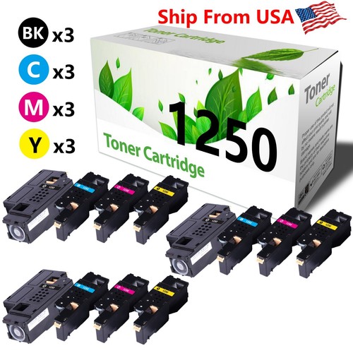 (12PK,3B3C3M3Y) Compatible Dell 1250C Toner Cartridge for 1355cn ...
