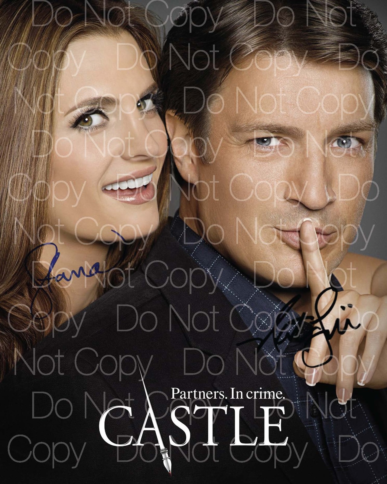 Castle signed Nathan Fillion Stana Katic 8X10 photo picture signed ...