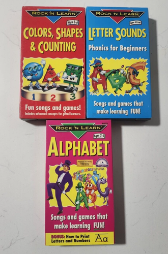 Rock N Learn - (VHS, 2000) Colors Shapes & Counting - Letter Sounds ...