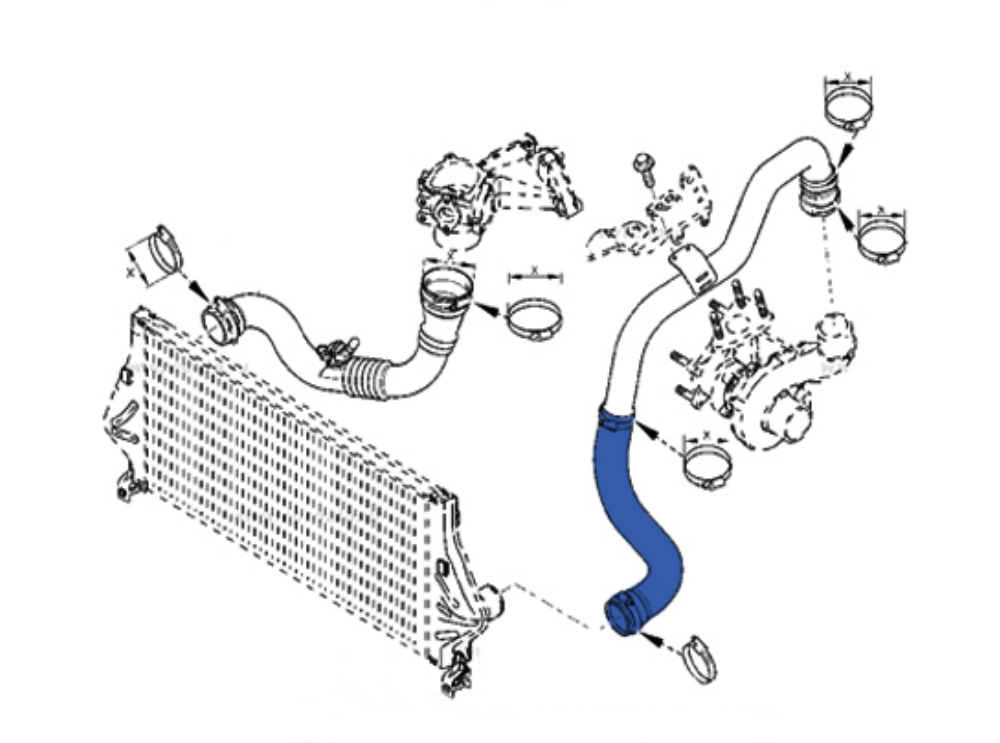 MANICOTTO INTERCOOLER TURBO TUBO ARIA RENAULT ESPACE 2.2 8200272949 ...