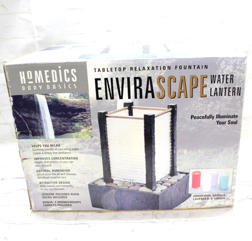 HOMEDICS ENVIRASCAPE TRANQUIL WATER LANTERN RELAXATION FOUNTAIN AROMA ...