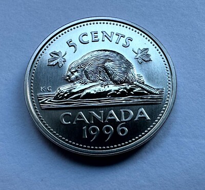 Canada 1996 5-Cent Beaver Nickel Coin - Brilliant Uncirculated | eBay