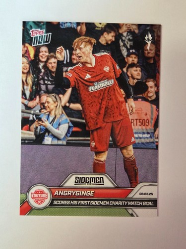 ANGRYGINGE 2025 Topps Now Sidemen Charity Match Card 005 Angry Ginge ...