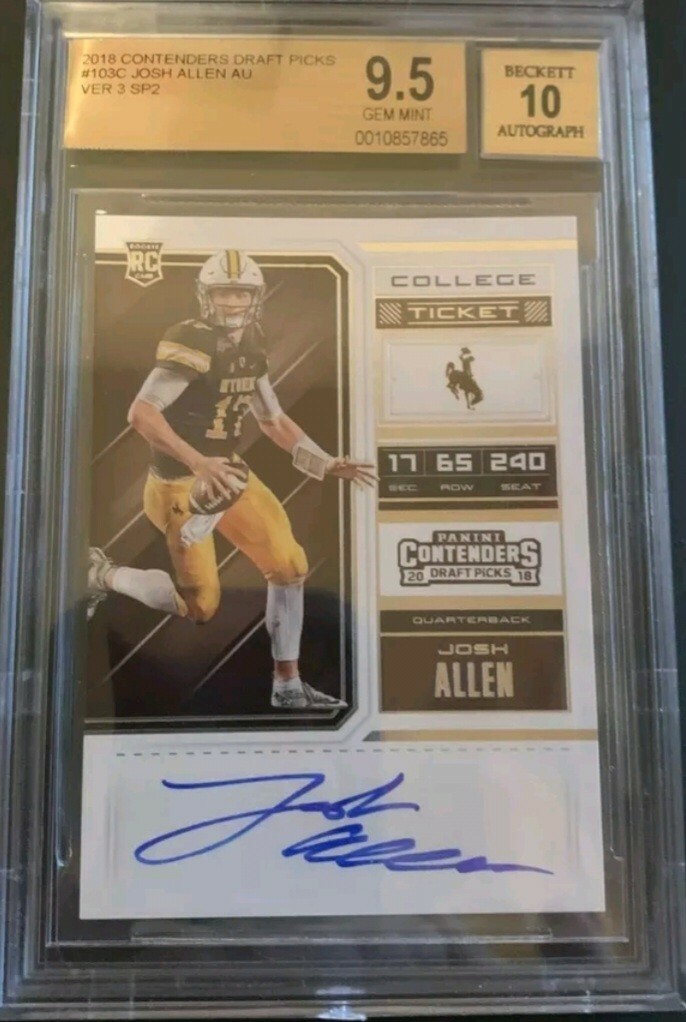 2018 CONTENDERS JOSH ALLEN DRAFT AUTO AUTOGRAPH RC VER 3 SSP 2 MADE BGS ...