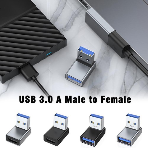 USB 90 Degree Adapter USB 3.0 USB A Male to Female Converter Adapter ...
