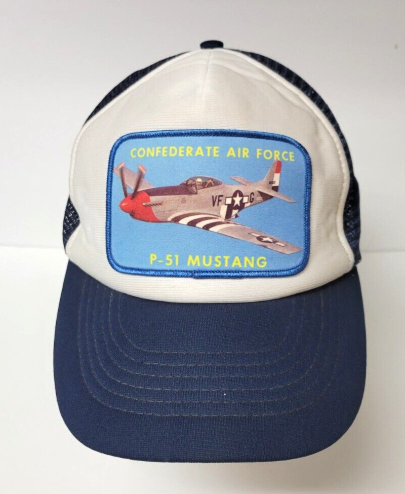 Confederate Air Force P-51 Mustang 70s Cap Hat Design… - Gem