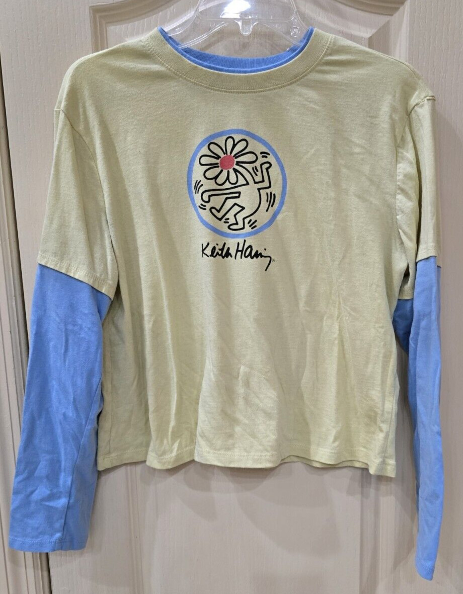 Keith Haring Dancing Daisy Layered L/S Cropped T Shir… - Gem