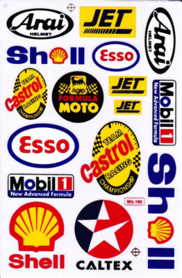 Sponsor Logo Sticker Sheet Motocross Car, Motorcycle, Skateboard & RC ...