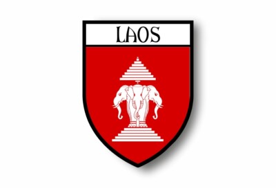 Stickers decal souvenir vinyl car shield city flag world crest laos old ...