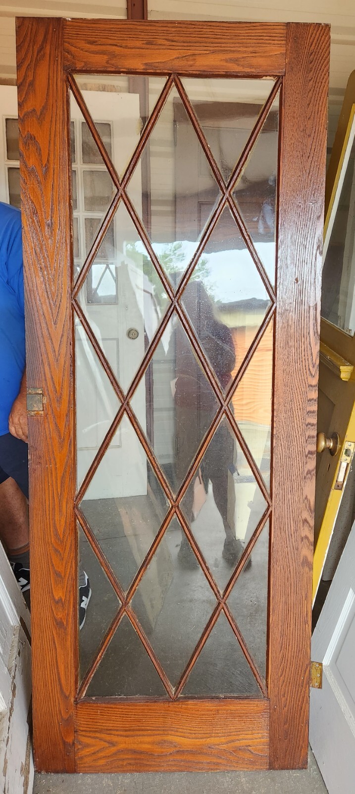 CABINET DOOR LARGE PANE GLASS CRISS CROSS PATTERN APPROX 30 X 77 | eBay
