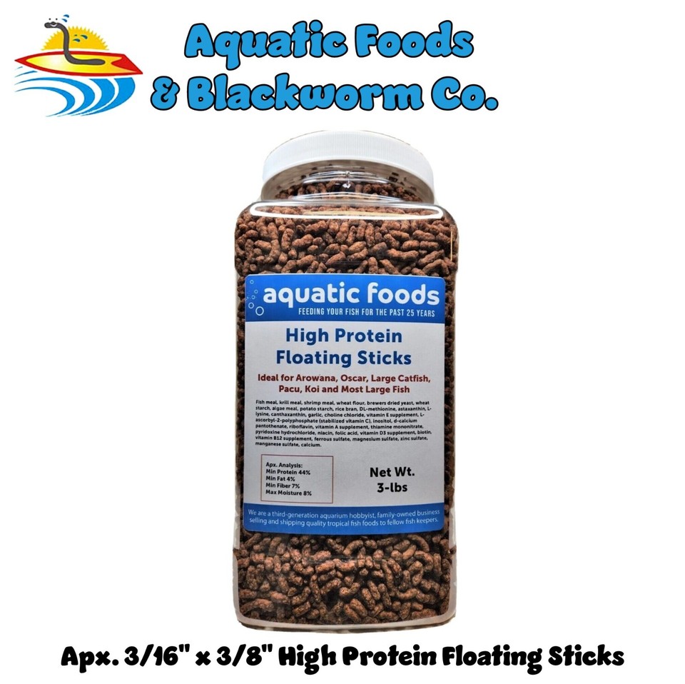 Floating Sticks, High Protein Sticks for Arowana, Oscars, Koi, apx 3/16 ...