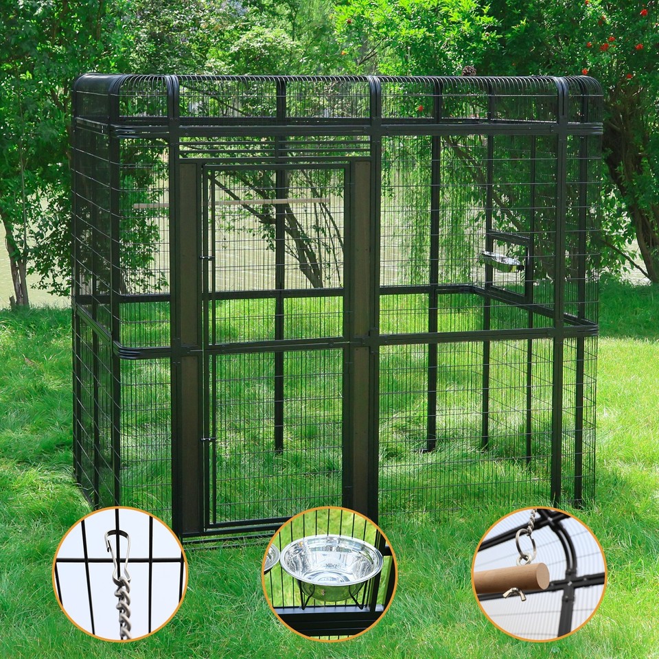 7.2ft Large Walk in Bird Cage Huge Parrot Macaw Aviary Finch Outdoor ...