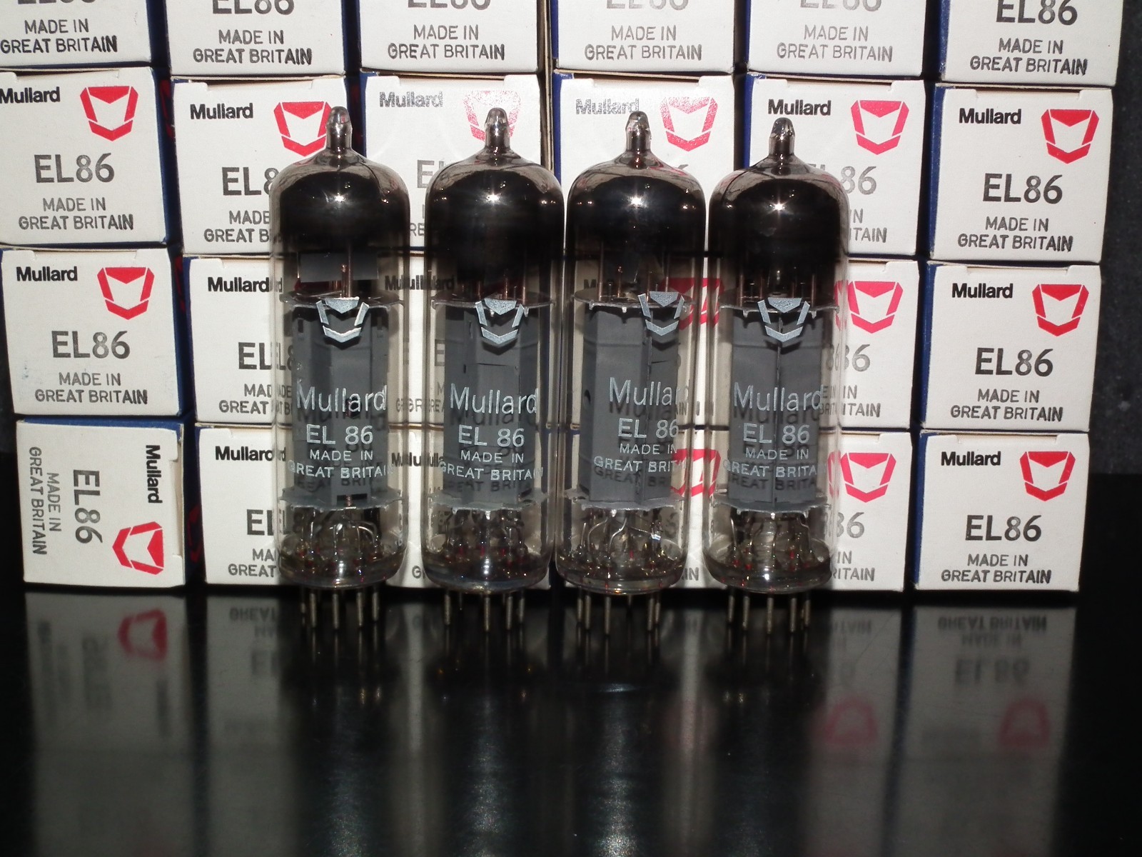 Platinum matched pair EL86 6CW5 Mullard Blackburn NOS NIB tube audio ...