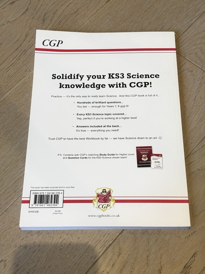 KS3 Science Higher Level CGP Study Guide and Workbook For Years 7-9 ...