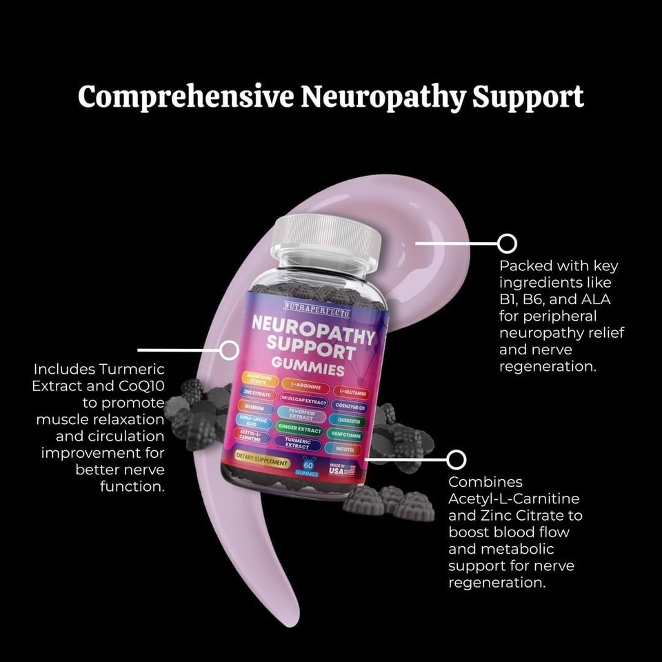 Sugar Free Neuropathy Support Gummies for Nerve – Enhanced Nerve Health ...