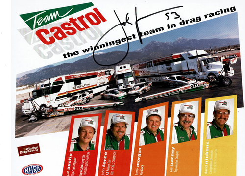 Drag Racer John Force autographed 8x11 funny car GTX color team photo ...