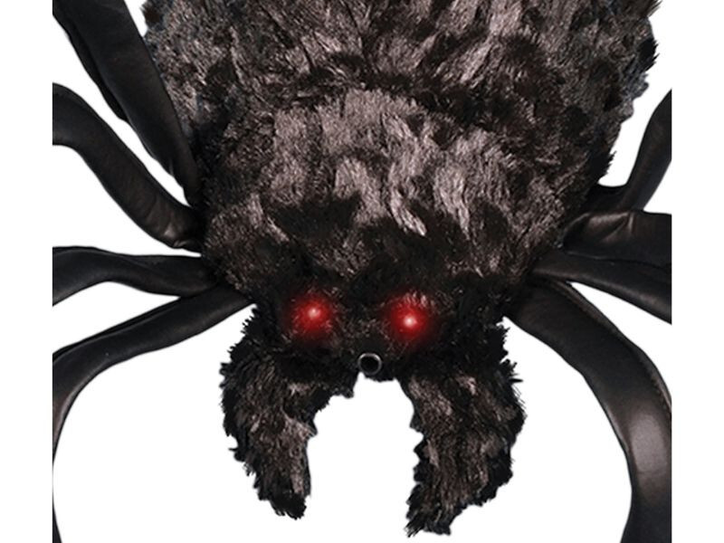 Hanging Shaking Spider Animated Halloween Animatronic Red Eyes Posable ...