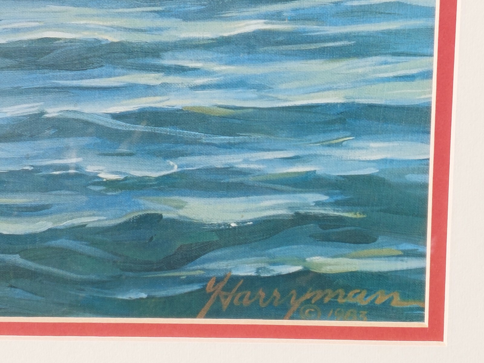 Richard Harryman Print 1983 Framed Nautical Ocean Lighthouse Boat ...