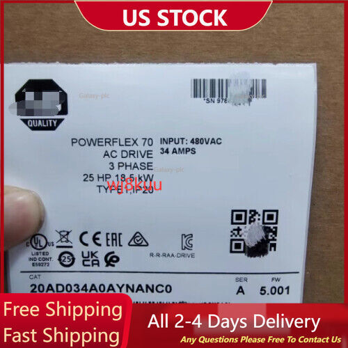 Allen Bradley 20AD034A0AYNANC0 SER A PowerFlex 70 VFD 25HP 34A - USA 820919211287| eBay