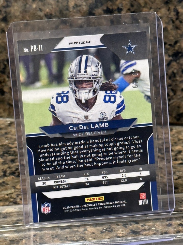 CEEDEE LAMB 2020 Chronicles Football Prizm Black Rookie RC #PB-11 Green ...