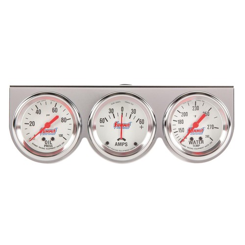 Summit Racing Gauge Kit Analog Console 2 5/8" Water Temperature Oil PSI ...