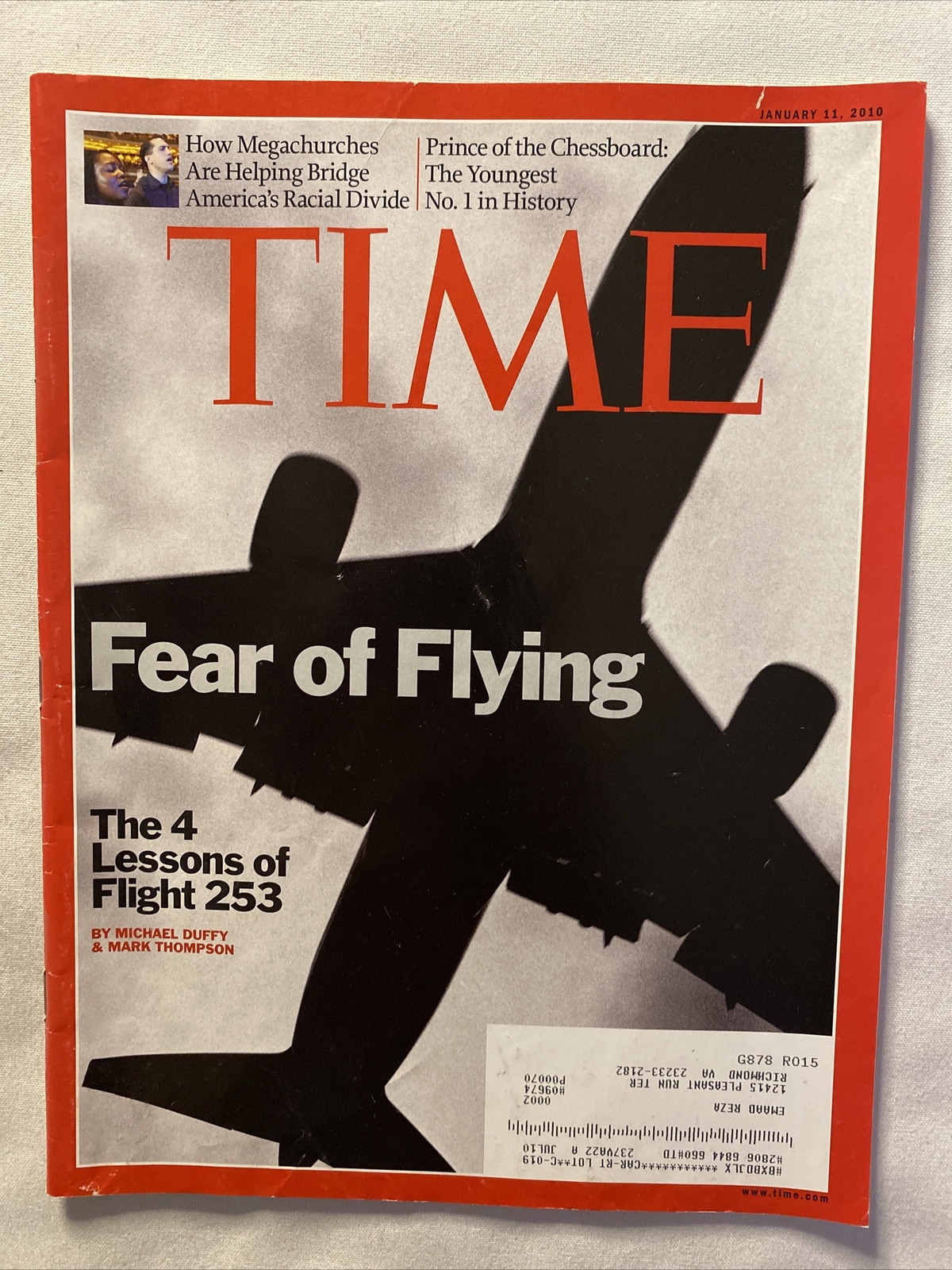 2010 January 11, Time Magazine, Fear Of Flying, What Terrorism Teaches ...