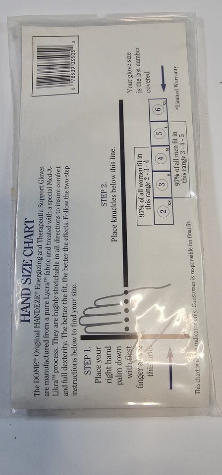 Original Handeze Therapeutic Support Glove - Size 5 Large - 2 Gloves ...