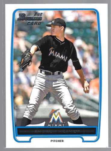 20012 Bowman Draft Picks ANDREW HEANEY 1ST CARD RC #BDPP12 Marlins ...