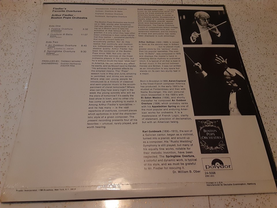 "Fieldler's Favorite Overtures" LP Sealed Promo Copy | eBay