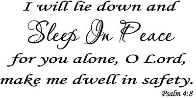 Psalms 4:8 11x22 Vinyl Wall Decal Wall Decal by Scripture Wall Art | eBay