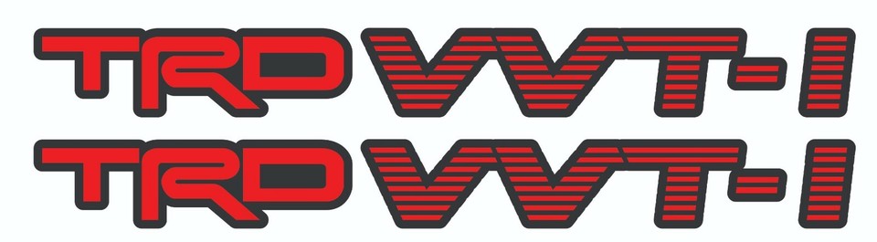 TRD VVTI with Background Color vinyl Sticker Decals - VVTI TRD - SET of ...
