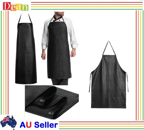 PU Leather Waterproof Waiter Chef Kitchen Cooking Craft Apron AU | eBay