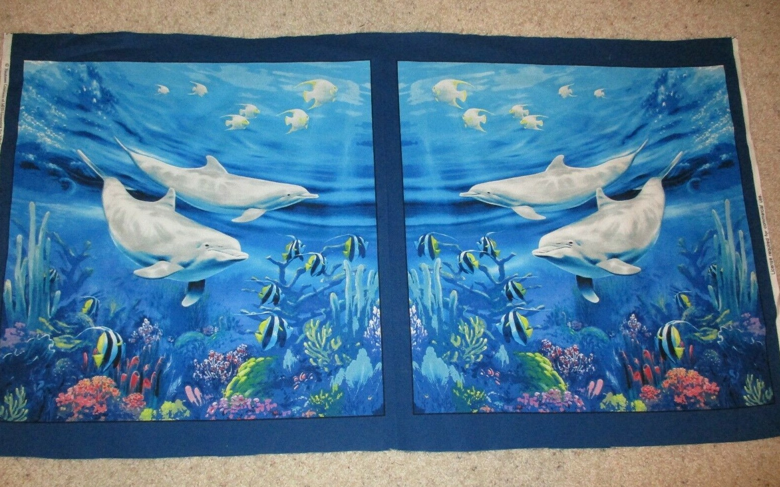 Dolphins Quilt Panel Cotton Fabric Sea World Cotton Fabric | eBay
