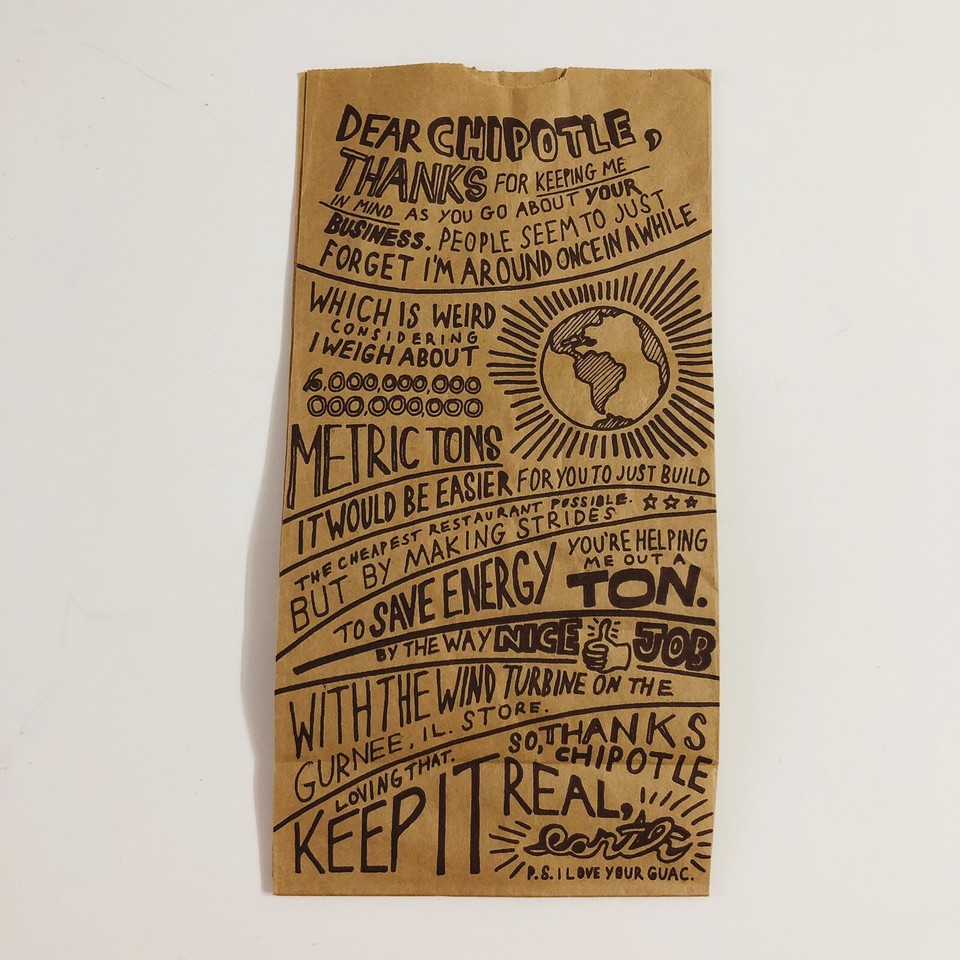 Vintage Chipotle Mexican Grill Paper Takeout Bags 35% Recycled | eBay