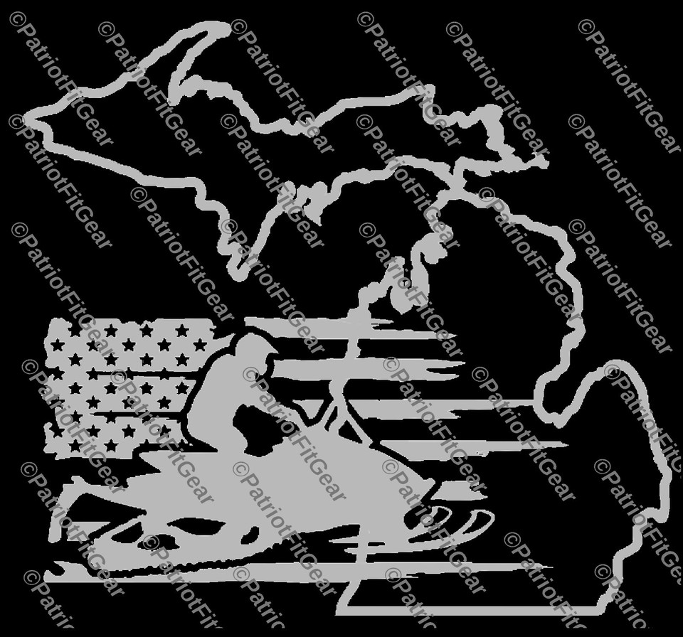 Michigan,Snowmobile,Flag,Snowmobiling,Snowmachine,Pow Stoke,Custom ...
