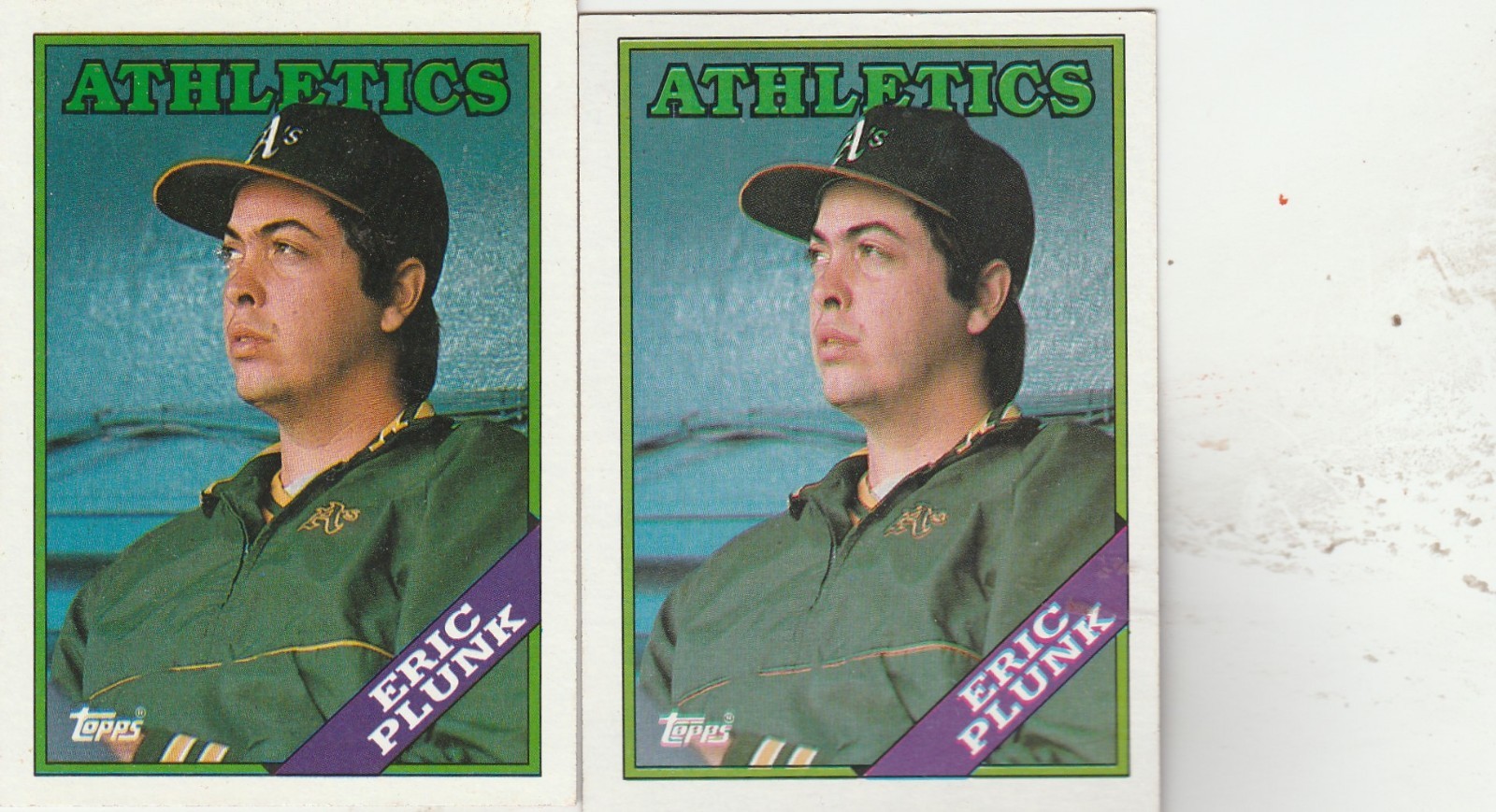 FREE SHIPPING-MINT-1988 Topps Oakland Athletics #173 Eric Plunk-2 CARDS ...