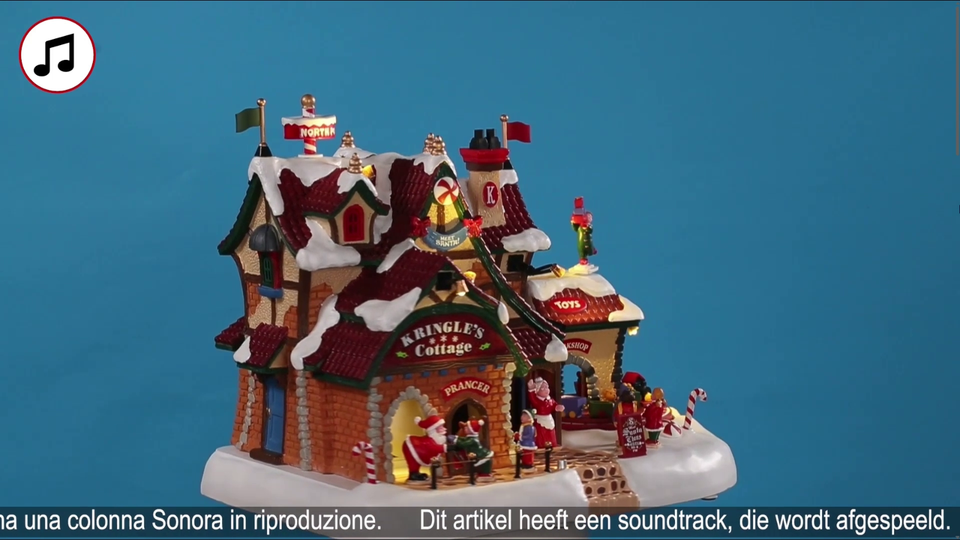 Lemax 2019 Animated Kringle's Cottage Santa's Wonderland #95462 Décor ...