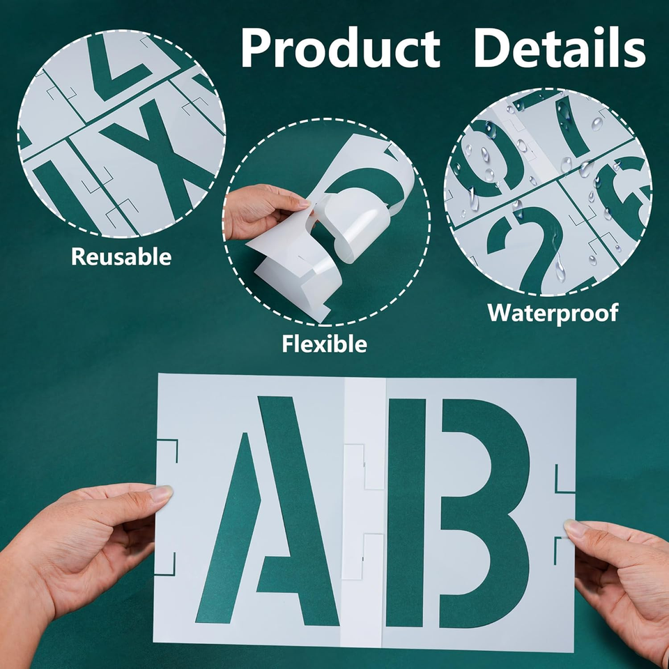 12 Inch Letter Stencils Alphabet Art Craft Stencils Interlocking ...