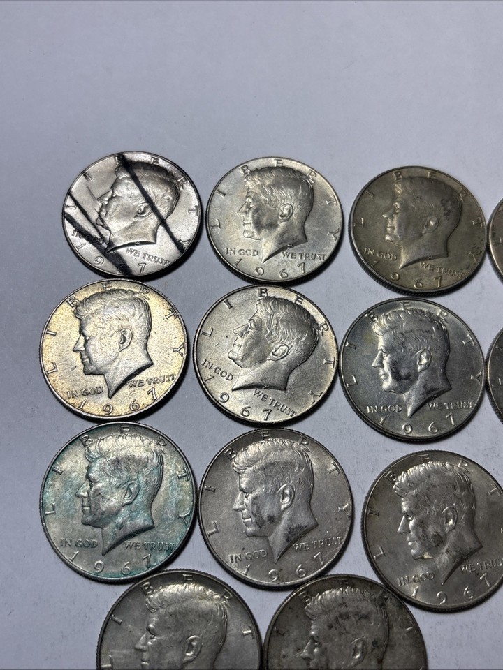 Lot Of 14 1967 Kennedy Silver Half Dollar | eBay