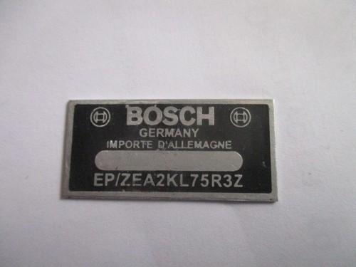 schild Bosch Typenschild Regler Einspritzpumpe EP/ZEA2KL75 Benz ponton ...