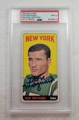 Rare 1965 DON MAYNARD Signed TOPPS Card #121-New York Jets-PSA 9 Auto ...