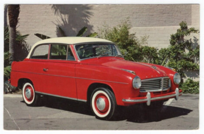 Vintage 1959 BORGWARD GOLIATH Automobile Advertising Oversized Postcard ...