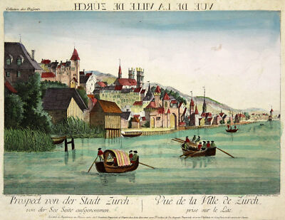 Zürich Original Incisione In Rame Guckkasten Leizelt 1770 | eBay