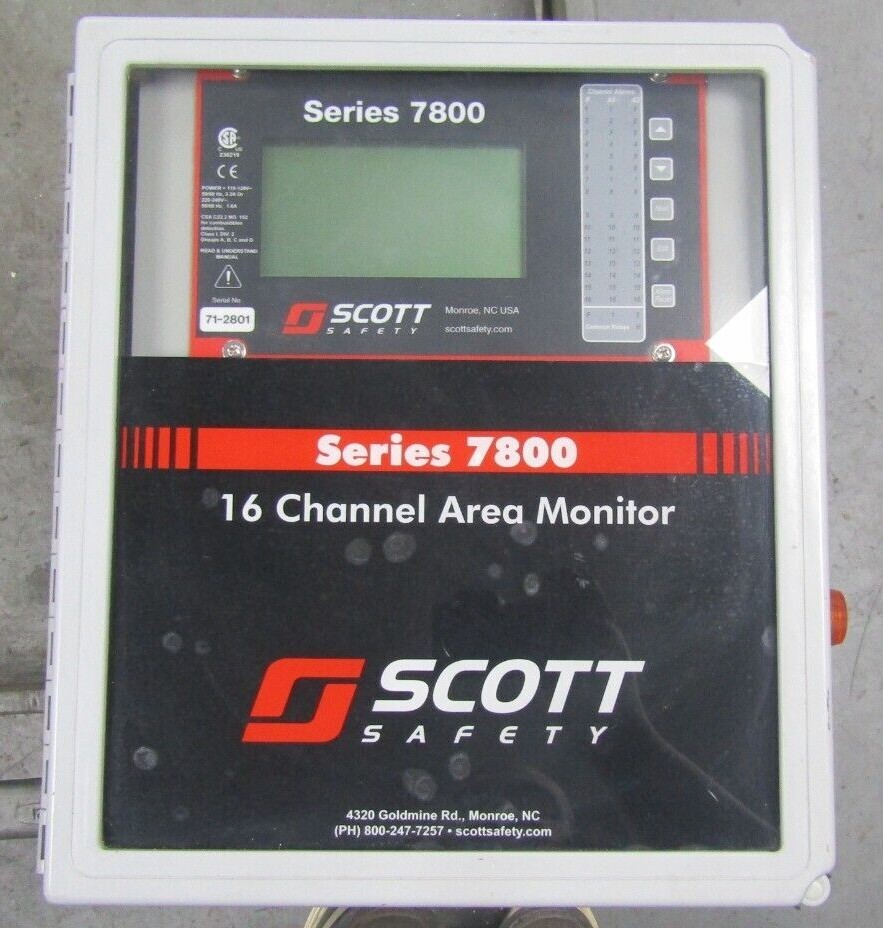 😏 SCOTT SAFETY 16-CHANNEL AREA MONITOR SERIES 7800 120/240 VAC 3.2/1.6 ...